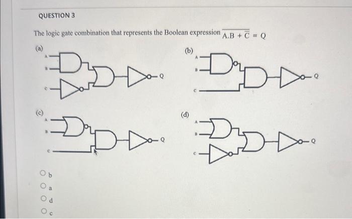 Solved The logic gate combination that represents the | Chegg.com