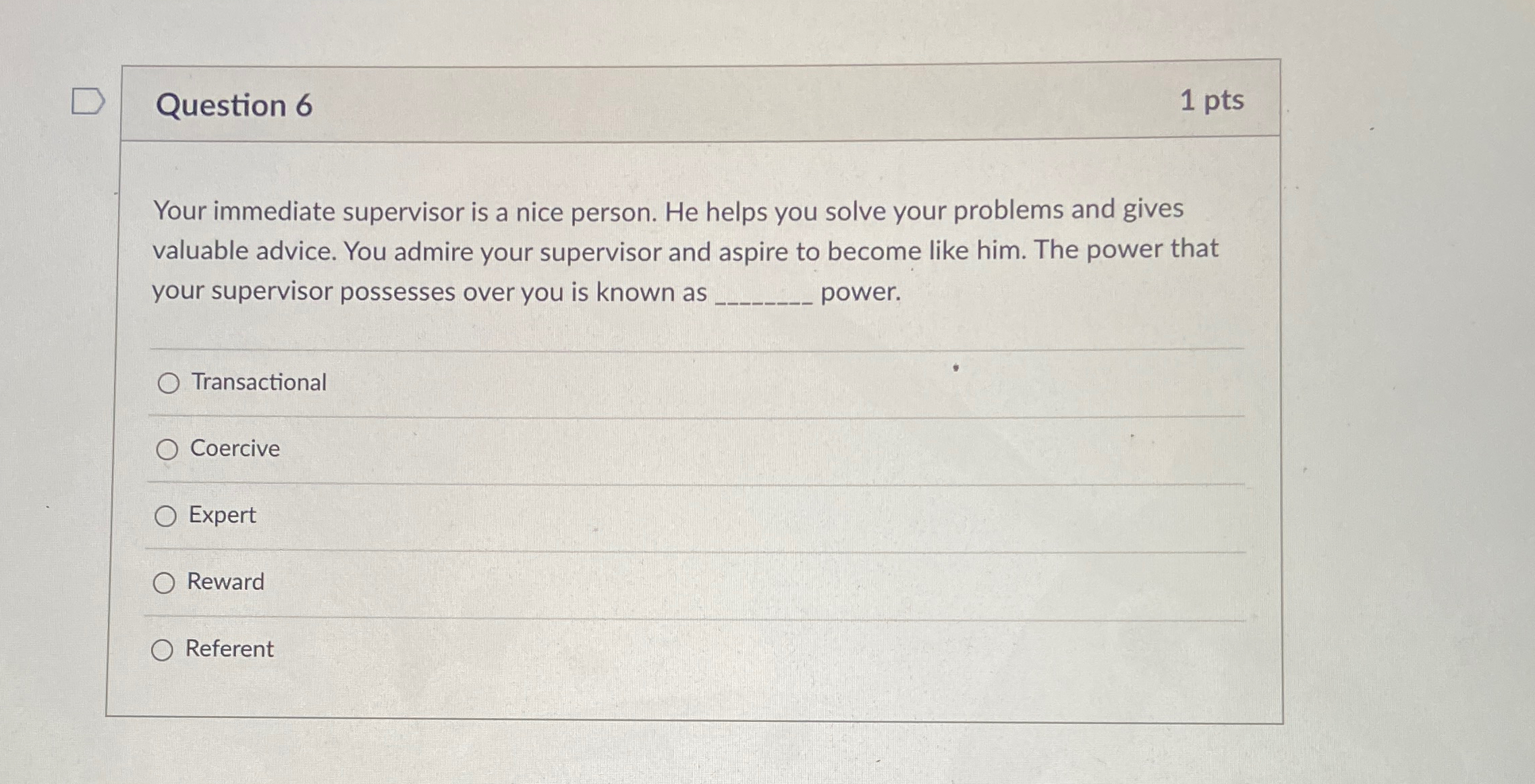 Solved Question 61 ﻿ptsYour immediate supervisor is a nice | Chegg.com