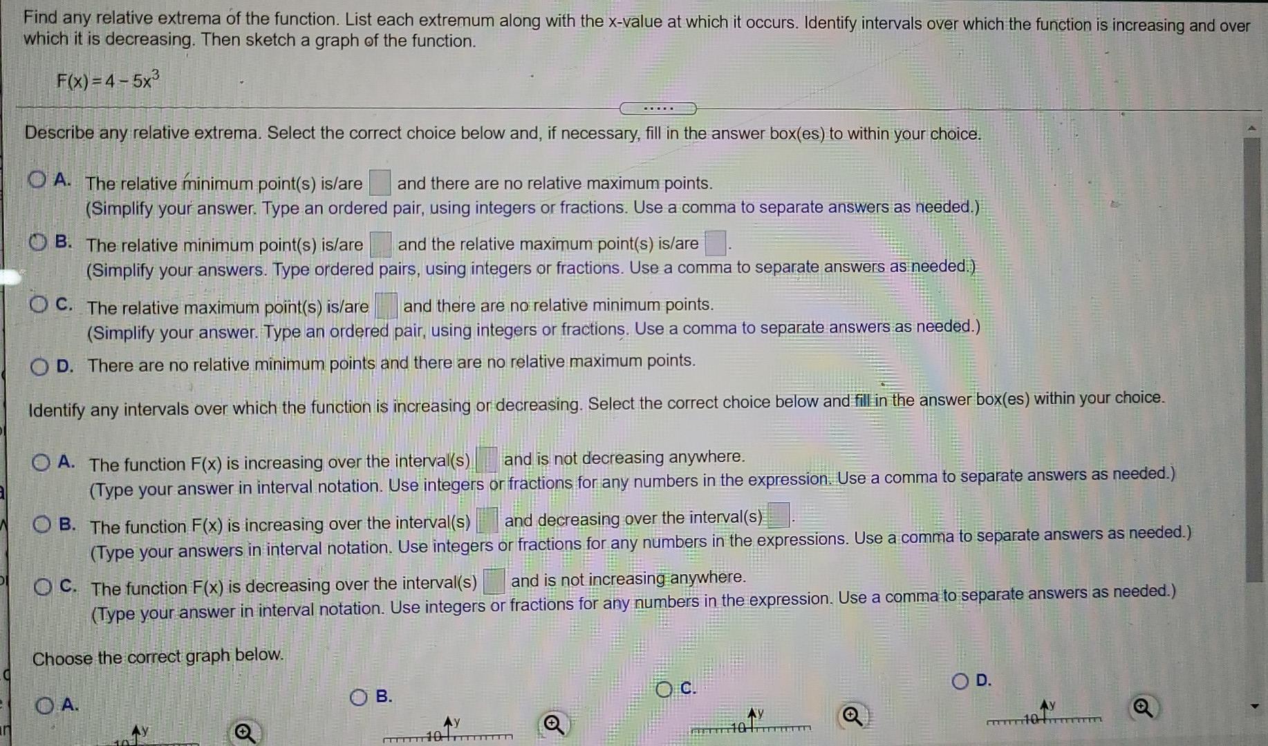Solved Find any relative extrema of the function. List each | Chegg.com
