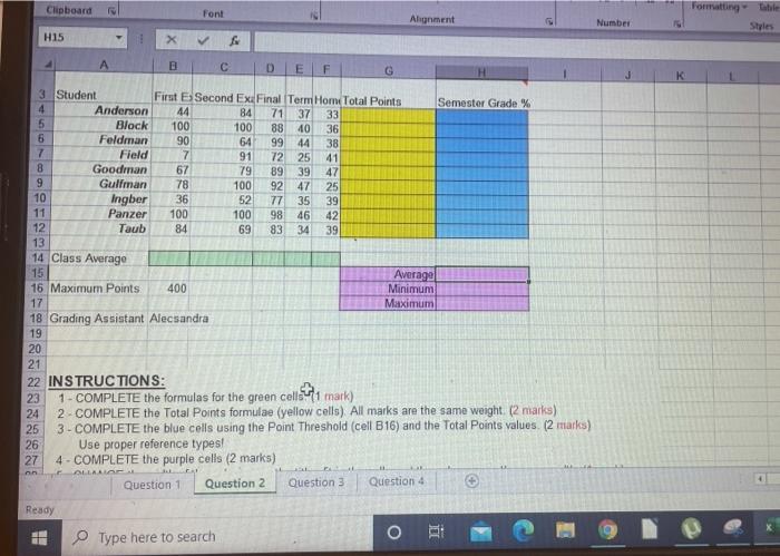 Solved Clipboard Font Formatting Alignment Number table | Chegg.com