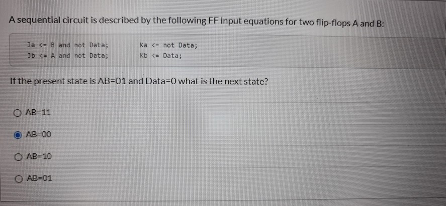 Solved A sequential circuit is described by the following FF | Chegg.com