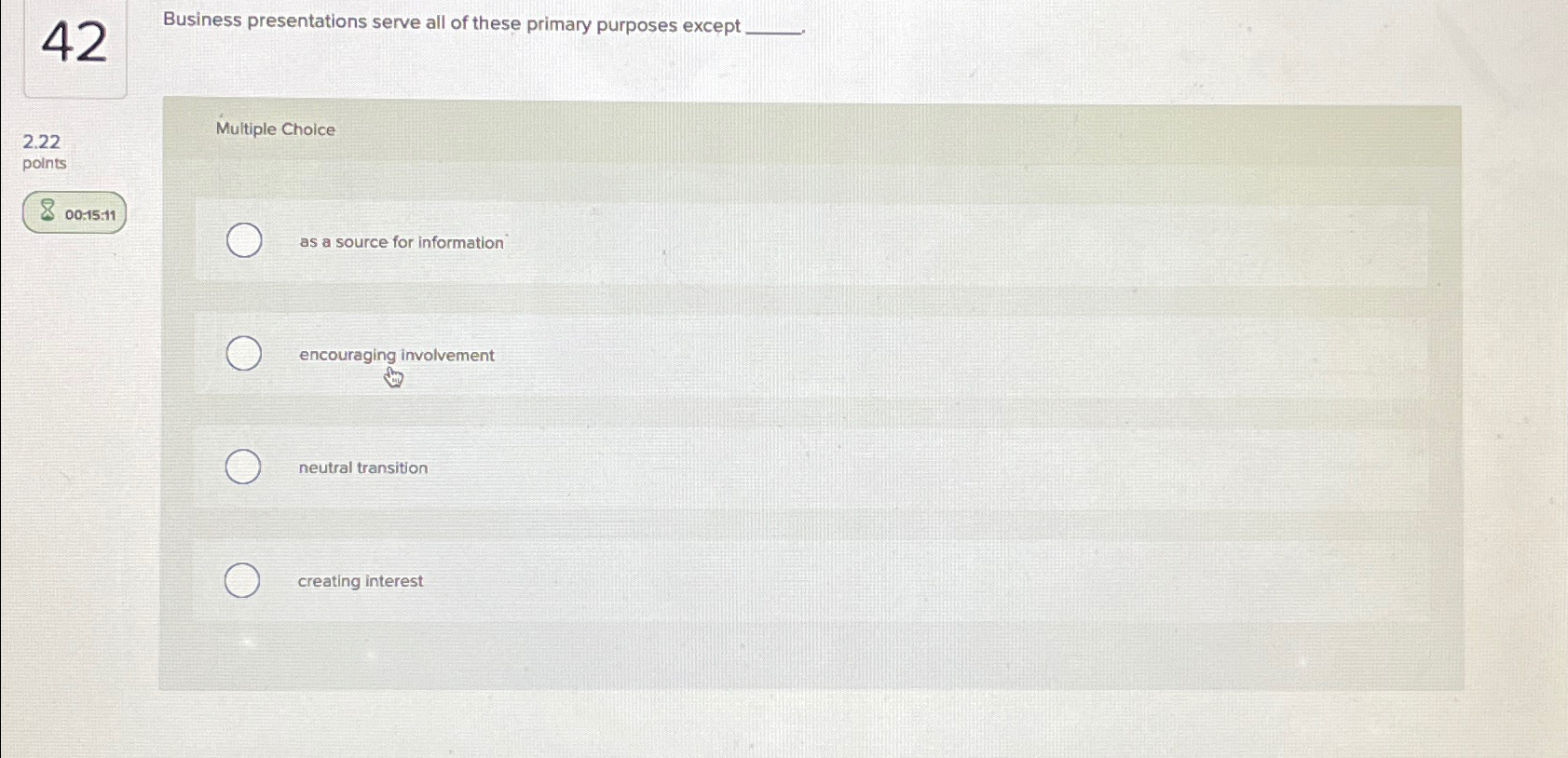 Solved 42Business presentations serve all of these primary | Chegg.com