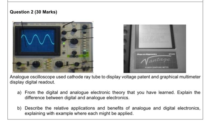 Solved Question 2 (30 Marks) Analogue oscilloscope used | Chegg.com