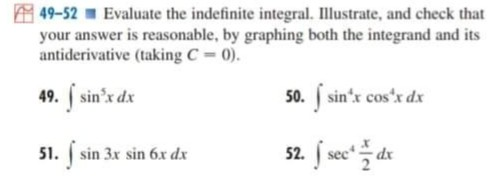 Solved 49-52 Evaluate the indefinite integral. Illustrate, | Chegg.com