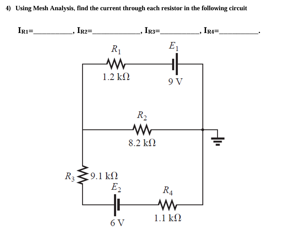 Solved Using Mesh Analysis Find The Current Through Each 