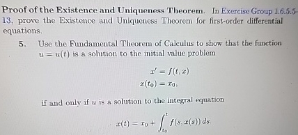 Solved Proof of the Existence and Uniqueness Theorem. In | Chegg.com