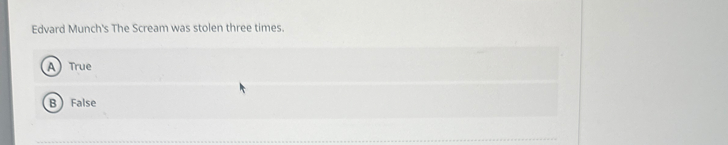 Solved Edvard Munch's The Scream was stolen three | Chegg.com