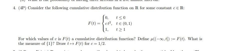 Solved (4P) Consider the following cumulative distribution | Chegg.com