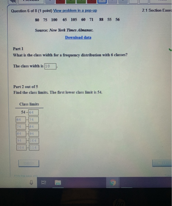 Solved Question 6 of 8 (1 point) View problem in a pop-up | Chegg.com