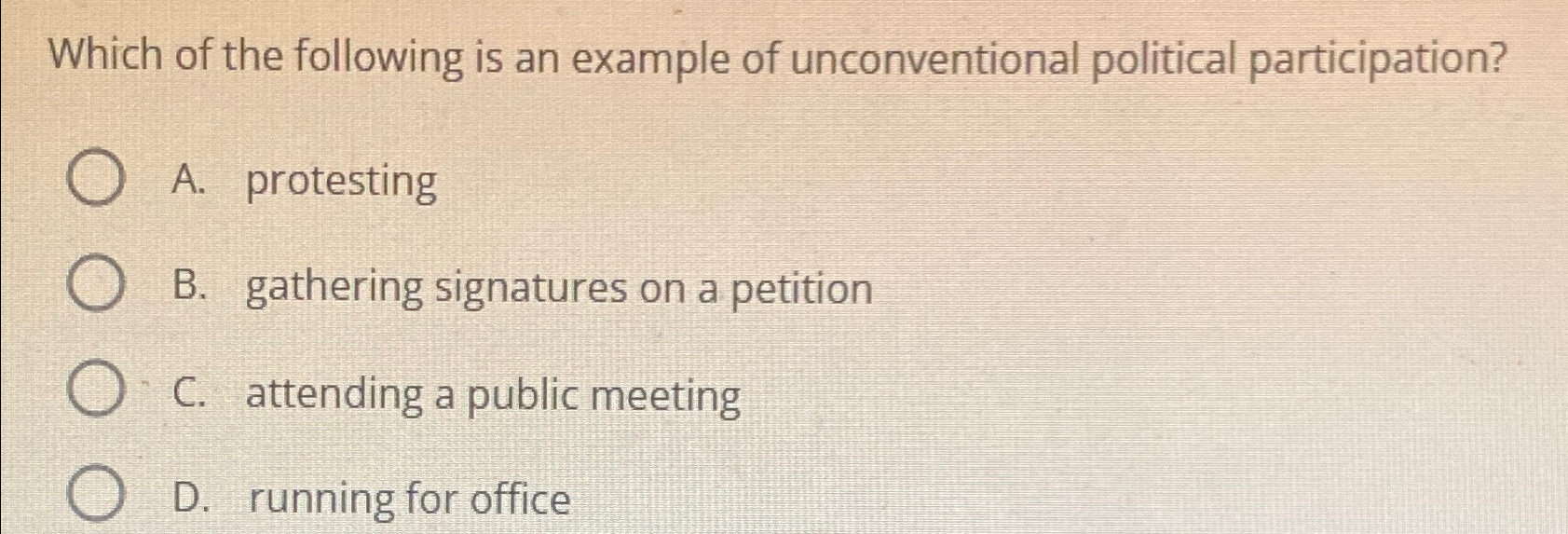 Solved Which of the following is an example of | Chegg.com