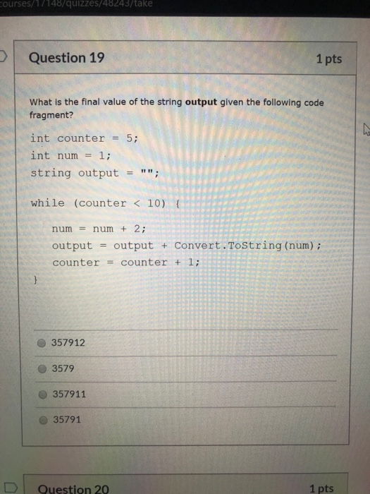 Solved re.com/courses/17148/quizzes/48243/take Question 16 1 | Chegg.com