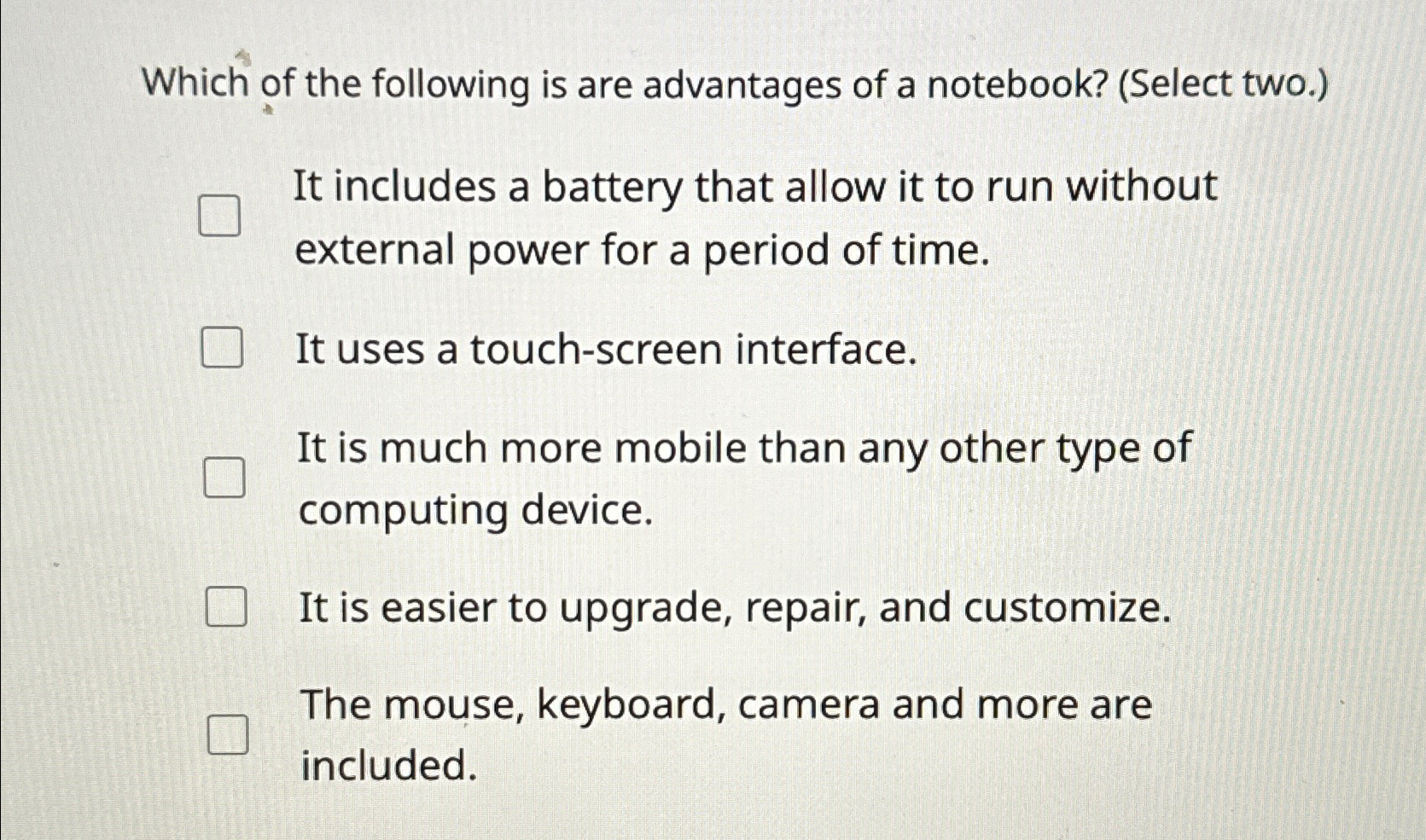 Solved Which of the following is are advantages of a | Chegg.com
