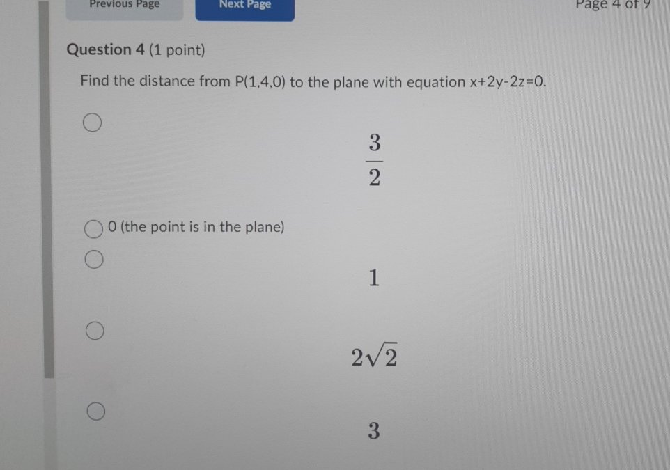 Solved Previous PageNext PageQuestion 4 (1 ﻿point)Find the | Chegg.com