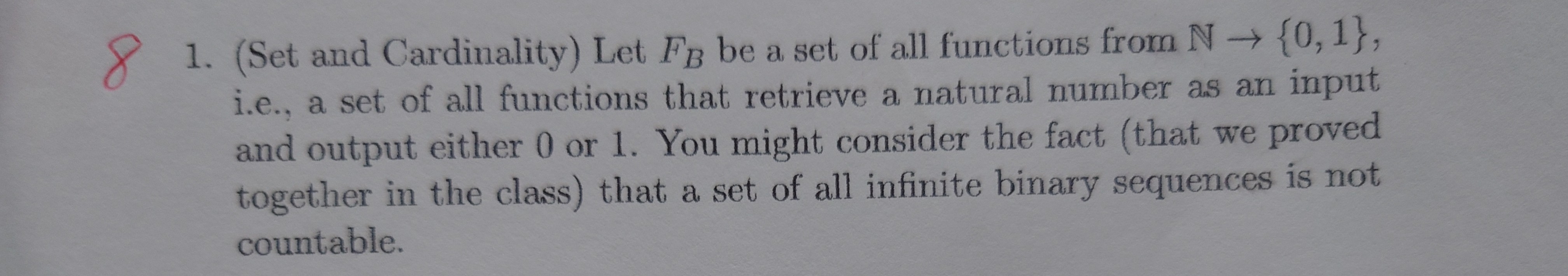 (Set and Cardinality) ﻿Let FB ﻿be a set of all | Chegg.com