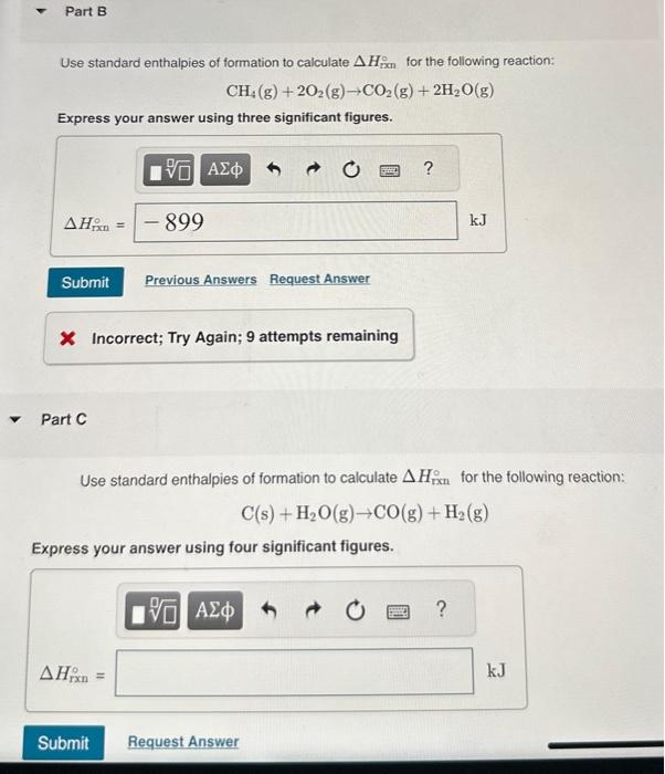 Solved Use standard enthalpies of formation to calculate | Chegg.com