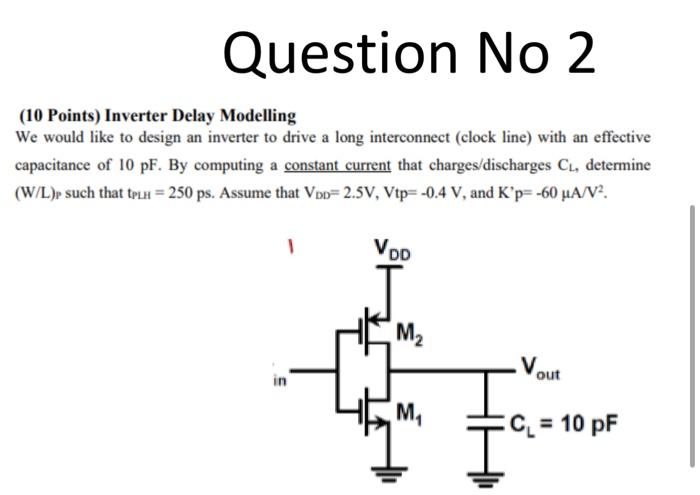 Solved Question No 2 (10 Points) Inverter Delay Modelling We | Chegg.com