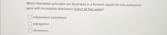 Solved Which Mendelian principles are illustrated in a | Chegg.com