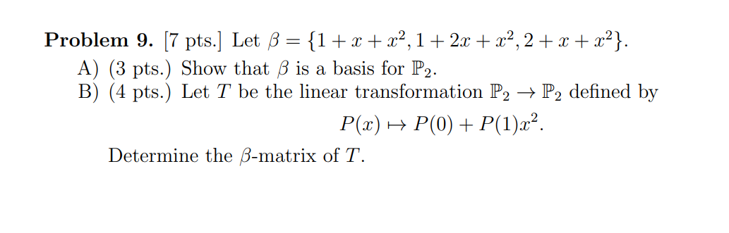 Solved Problem 9. [7 ﻿pts.] ﻿Let | Chegg.com