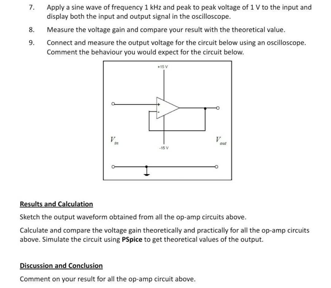 Solved Lab 3: The Operational Amplifier Objective 1. To | Chegg.com