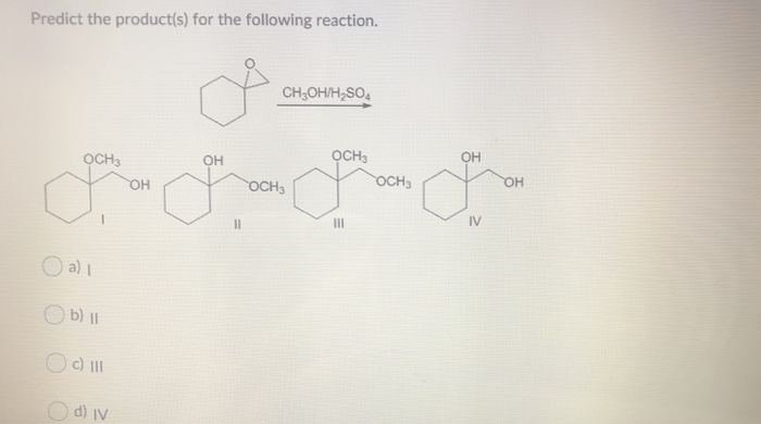 Solved Predict the product(s) for the following reaction. | Chegg.com