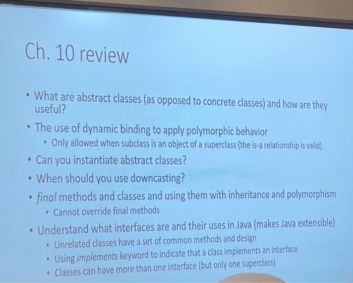 Solved - What are abstract classes (as opposed to concrete | Chegg.com