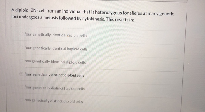 Solved A diploid (2N) cell from an individual that is | Chegg.com