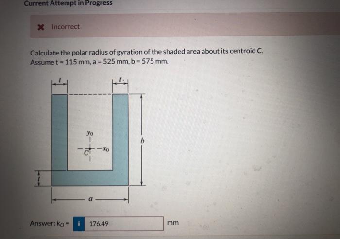 Solved Current Attempt in Progress * Incorrect Calculate the | Chegg.com