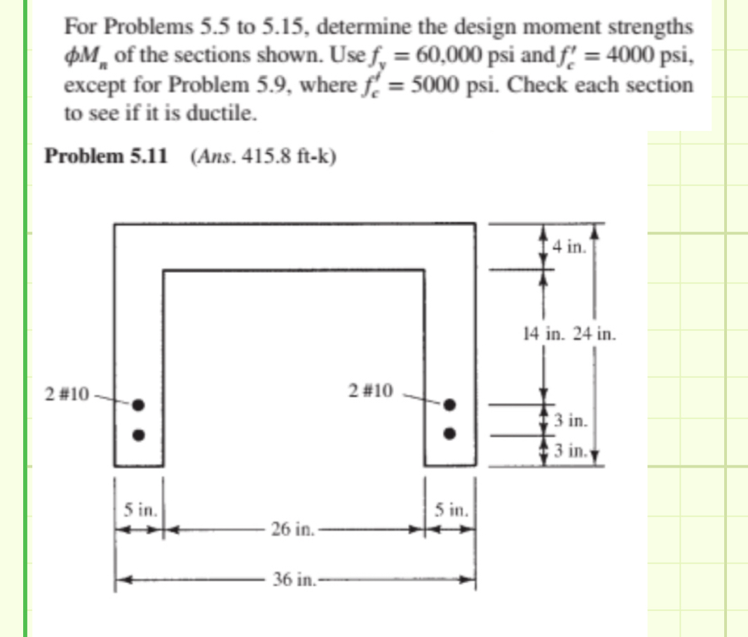 Solved For Problems 5.5 ﻿to 5.15 , ﻿determine the design | Chegg.com