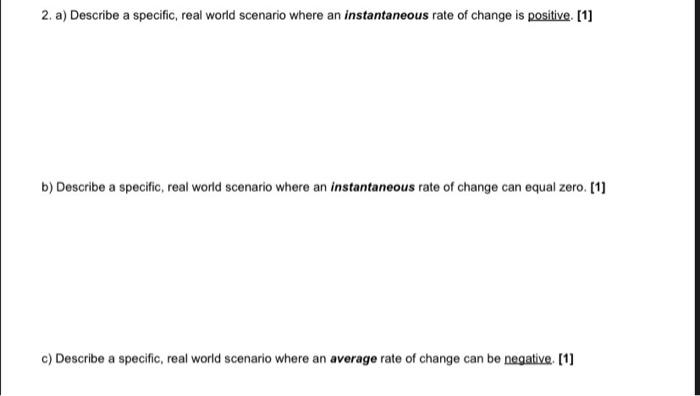 Solved 2. a) Describe a specific, real world scenario where | Chegg.com