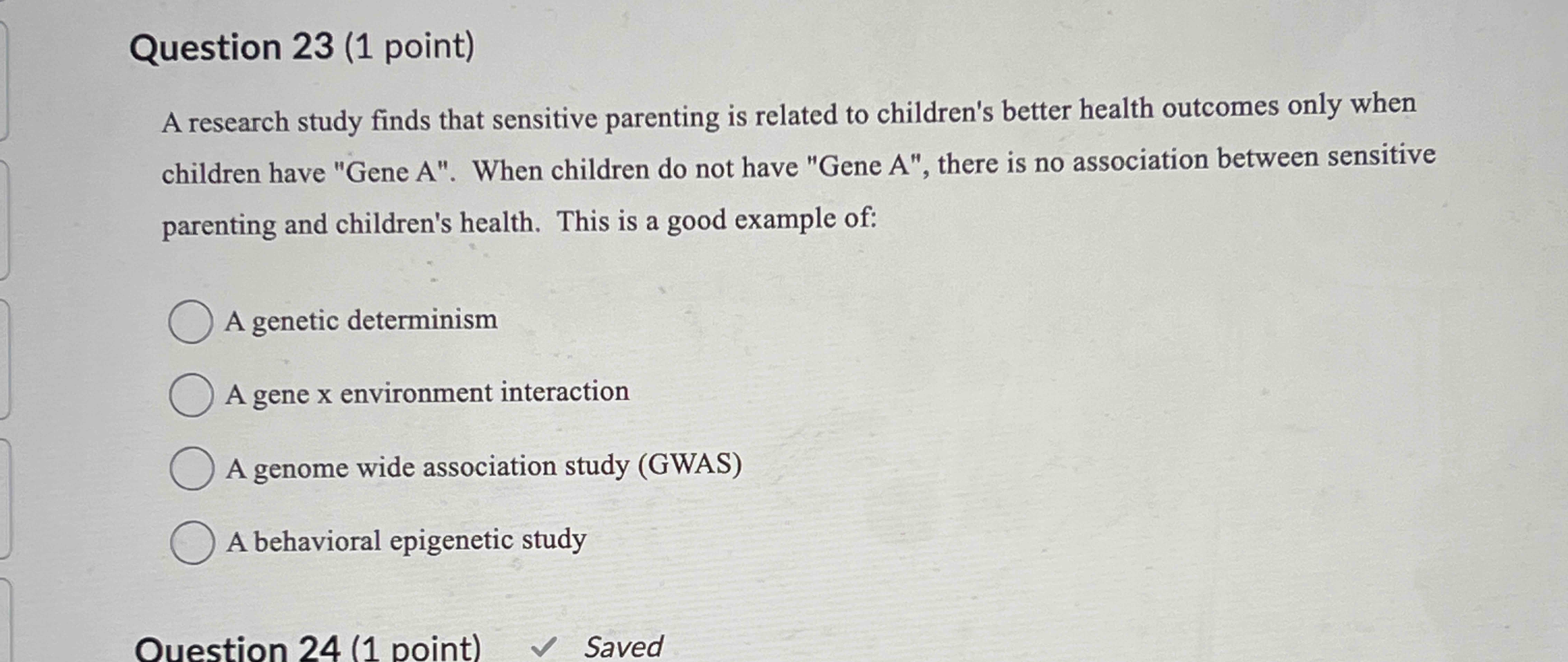 Solved Question 23 (1 ﻿point)A research study finds that | Chegg.com