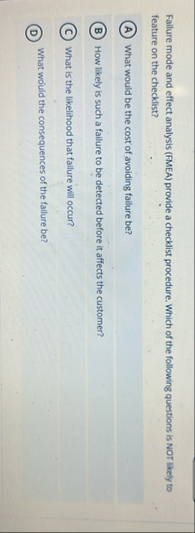 Solved Failure mode and effect analysis (FMEA) ﻿provide a | Chegg.com