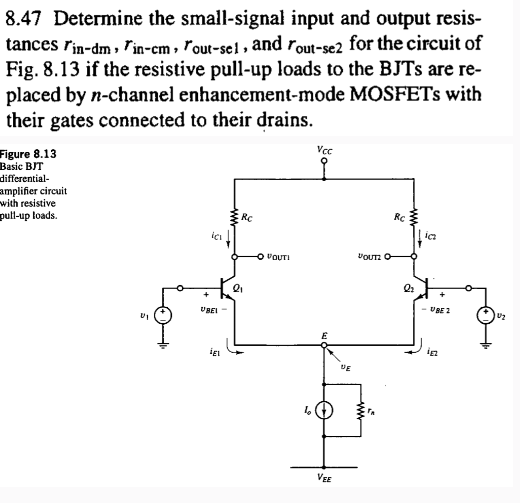 Solved 847 ﻿determine The Small Signal Input And Output 