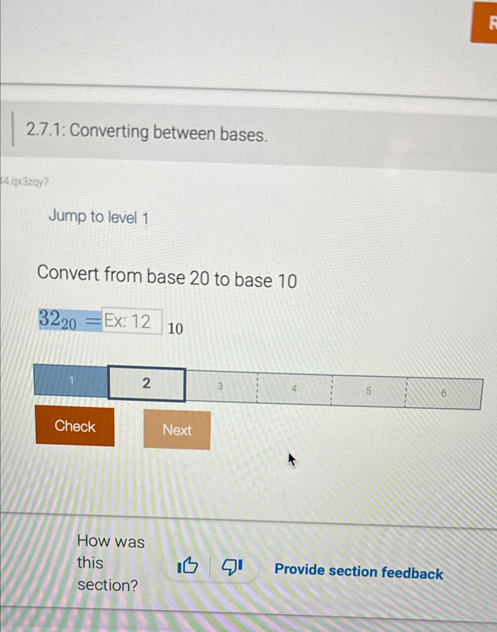 Solved 2.7.1: Converting between bases.40×3zay7Jump to level | Chegg.com