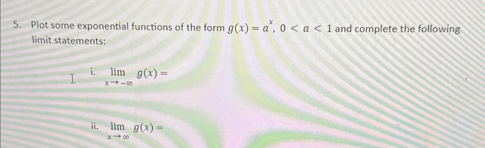 Solved Plot some exponential functions of the form | Chegg.com