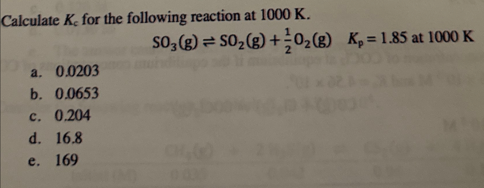 Solved Calculate Kc ﻿for the following reaction at | Chegg.com