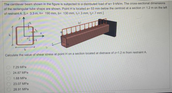 Solved part a) ^part b) Calculate the maximum shear stress | Chegg.com