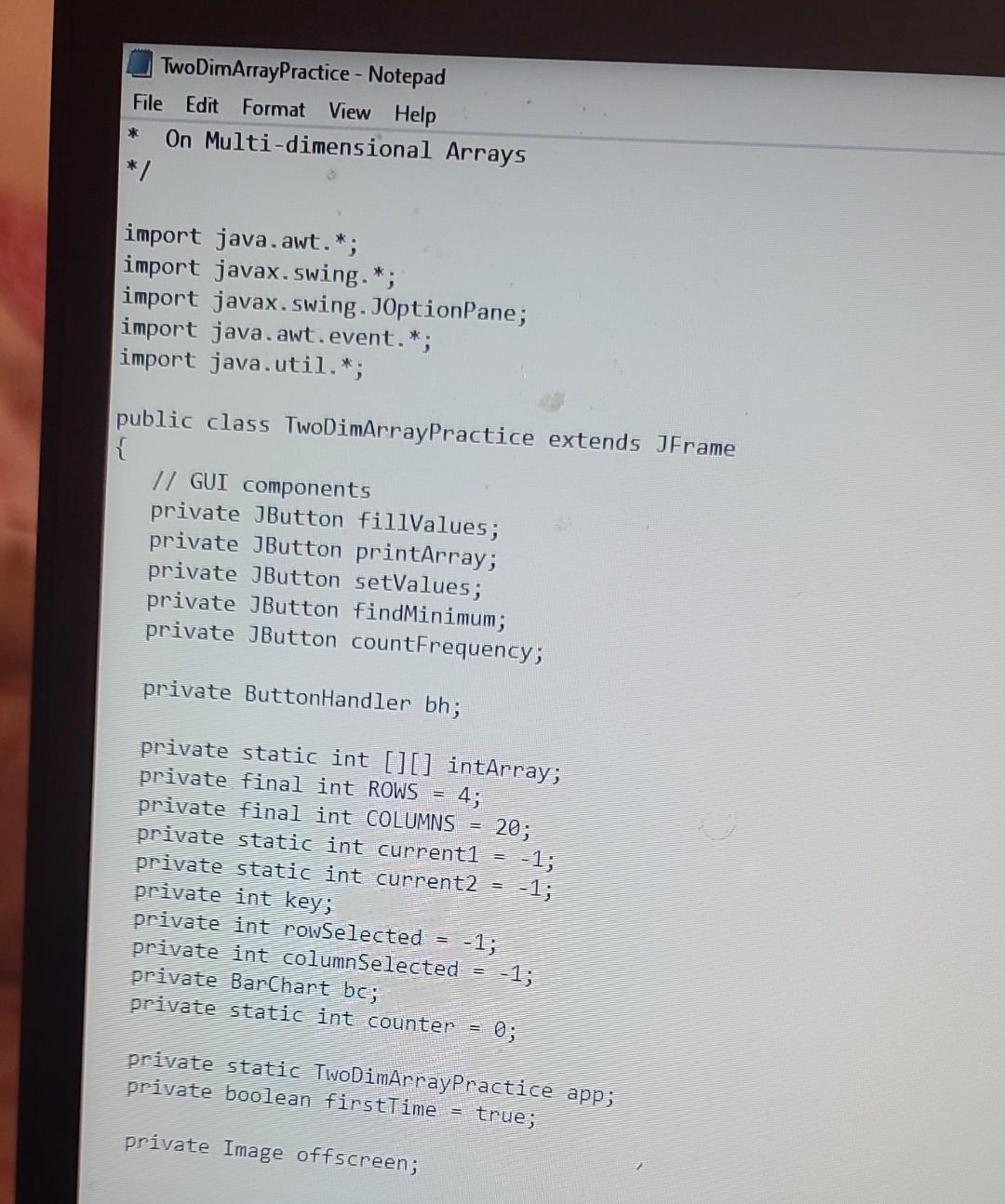 Animation of Multidimensional Programming Activity | Chegg.com