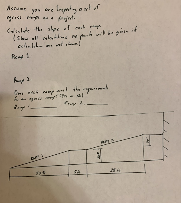 Solved Assume you are Inspecting a set of egress ramps on a | Chegg.com