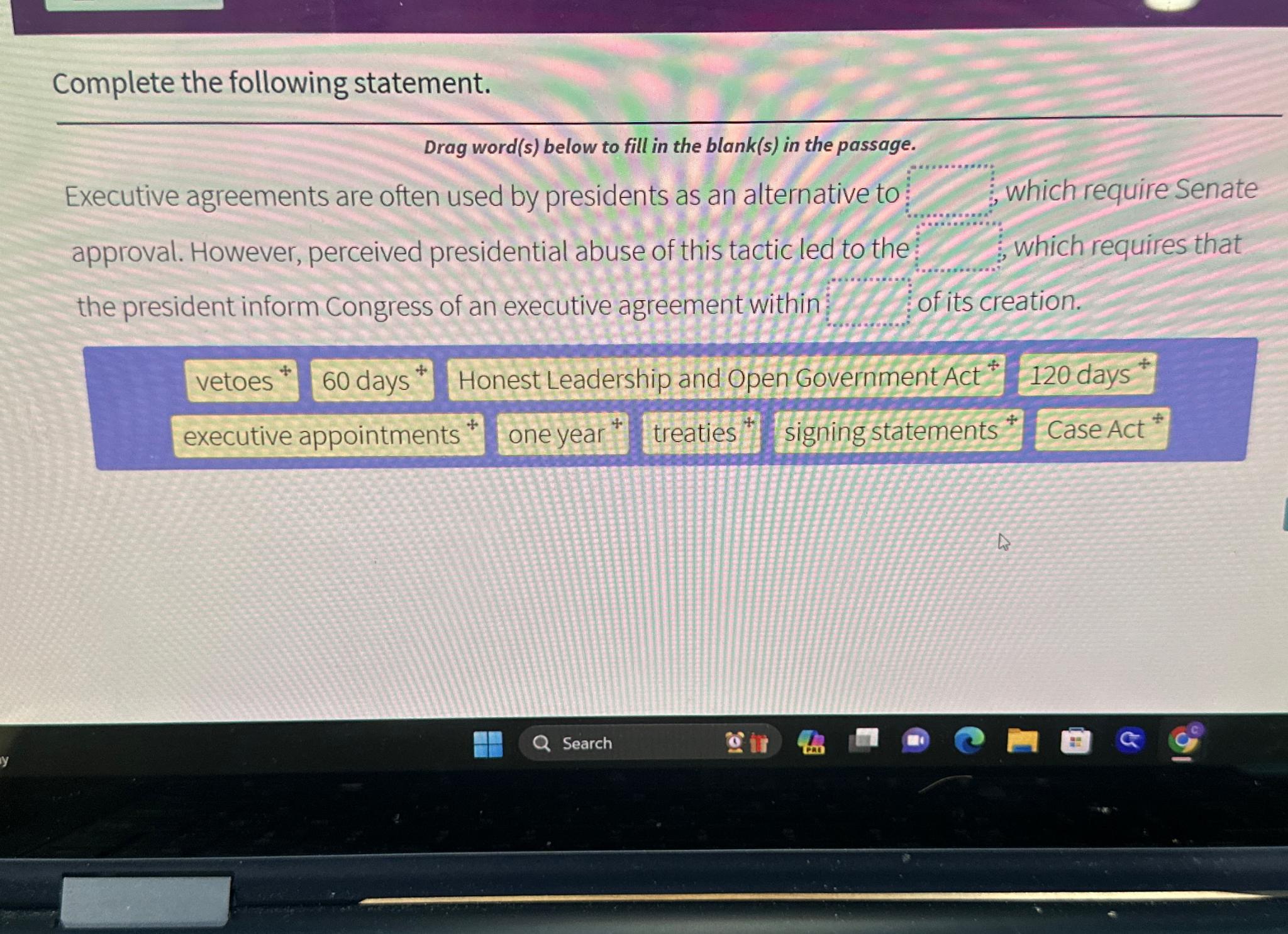 Solved Complete the following statement.Drag word(s) ﻿below | Chegg.com