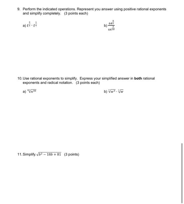 Solved 9. Perform the indicated operations. Represent you | Chegg.com