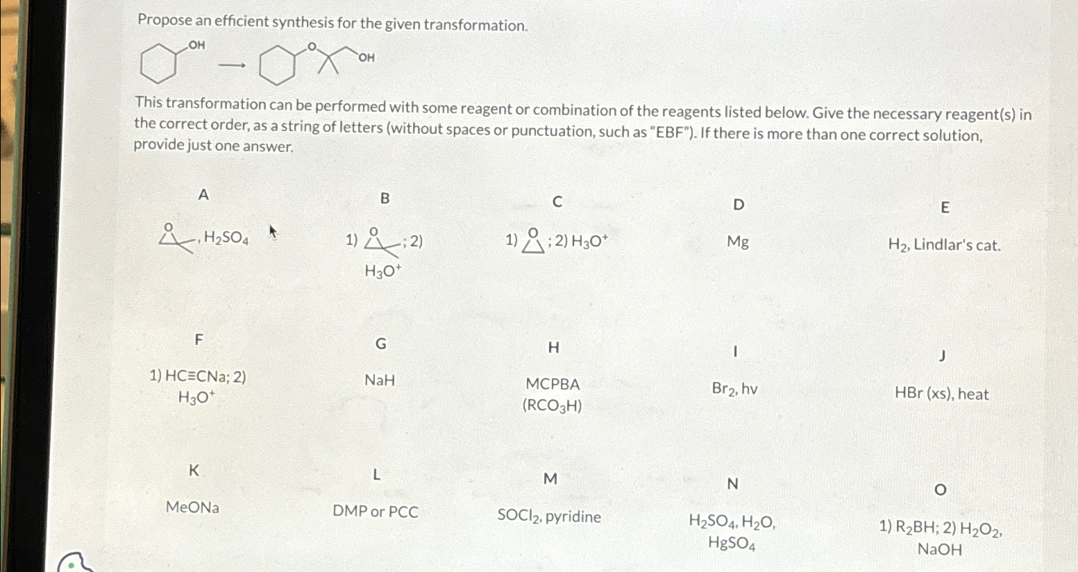 Solved Propose an efficient synthesis for the given | Chegg.com