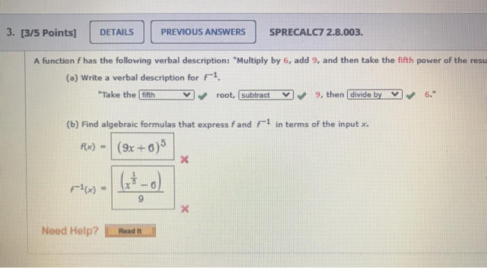 Solved 3. [3/5 Points] DETAILS PREVIOUS ANSWERS SPRECALC7 | Chegg.com
