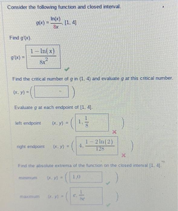 Solved Consider the following function and closed interval. | Chegg.com