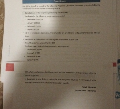 Question 4 .Uve Addendum B to complete the fallowing | Chegg.com