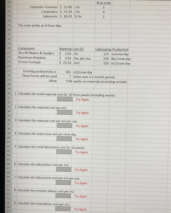 Solved The crew works an 8 -hour day. | Chegg.com