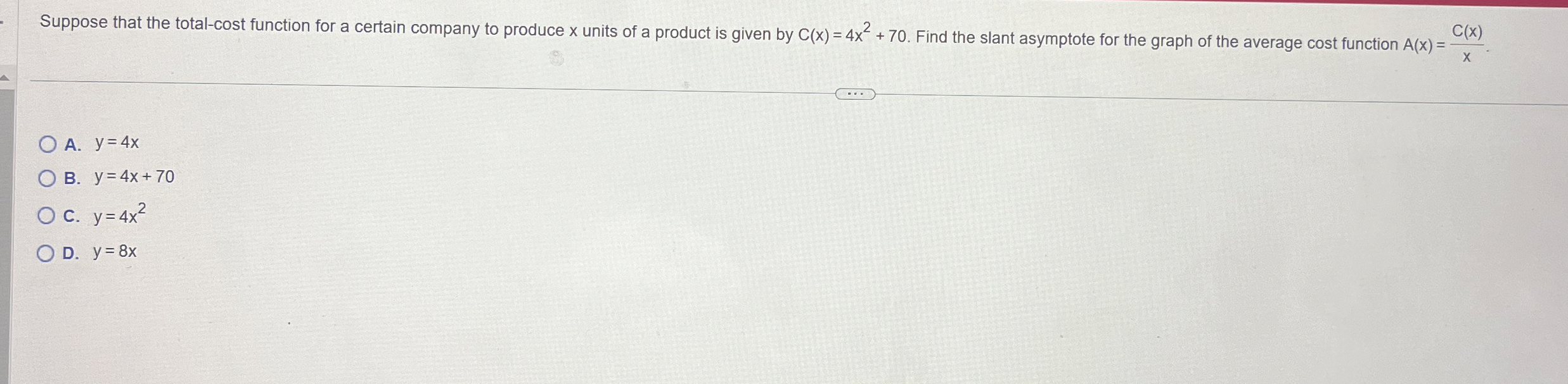 Solved Suppose that the total-cost function for a certain | Chegg.com