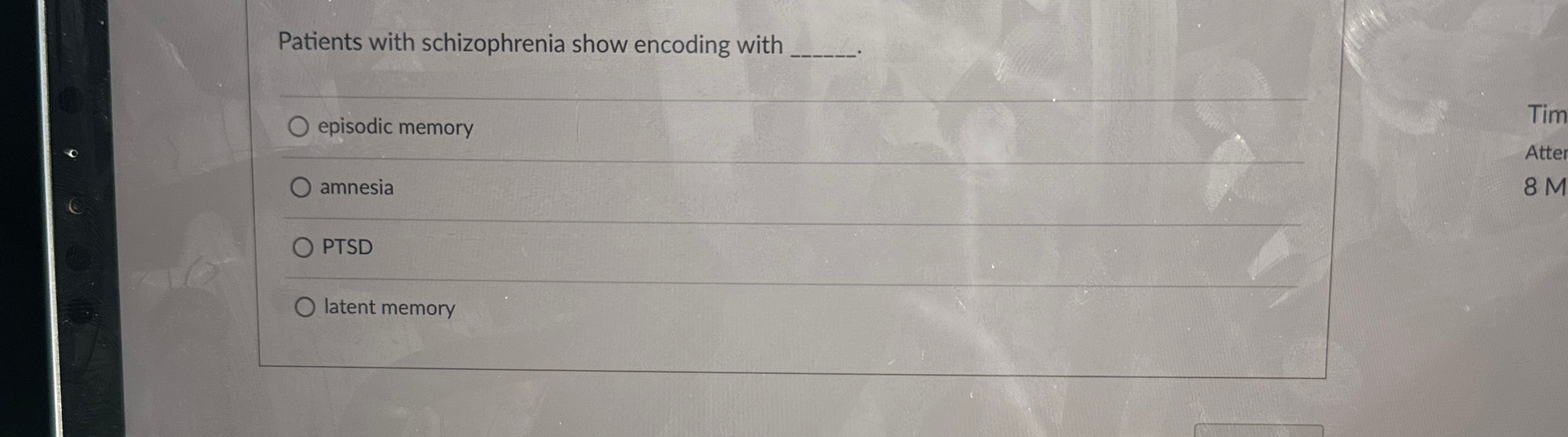 Solved Patients with schizophrenia show encoding with | Chegg.com