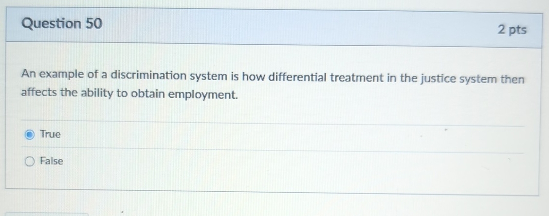 Solved Question 50An example of a discrimination system is | Chegg.com