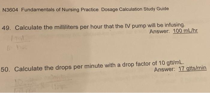 Solved N3604 Fundamentals of Nursing Practice Dosage | Chegg.com