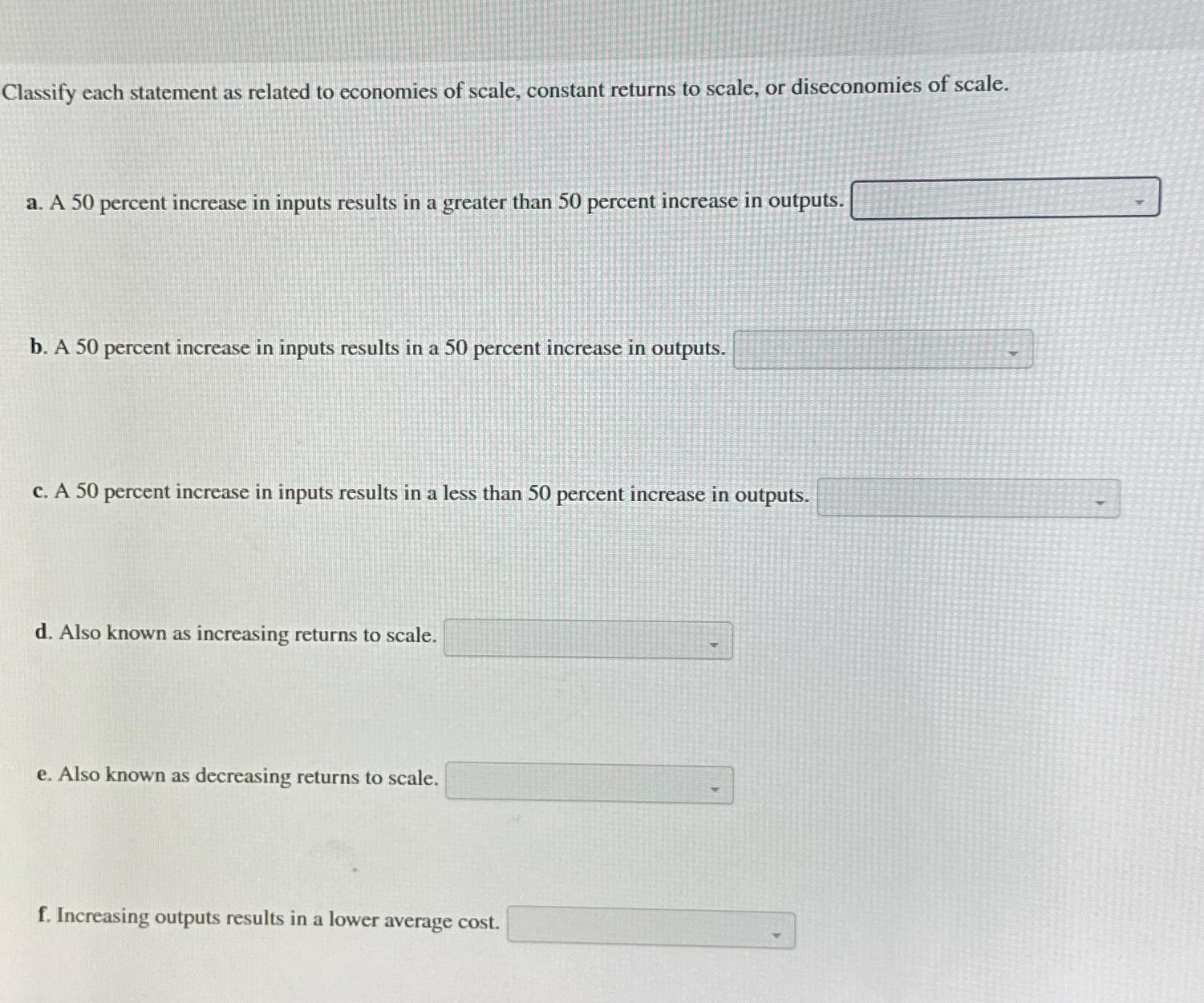 Solved Classify each statement as related to economies of | Chegg.com